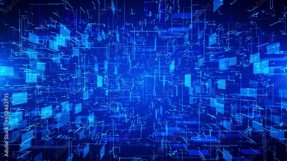 Futuristic Moving Digital Data flow background glowing particles. hi ...