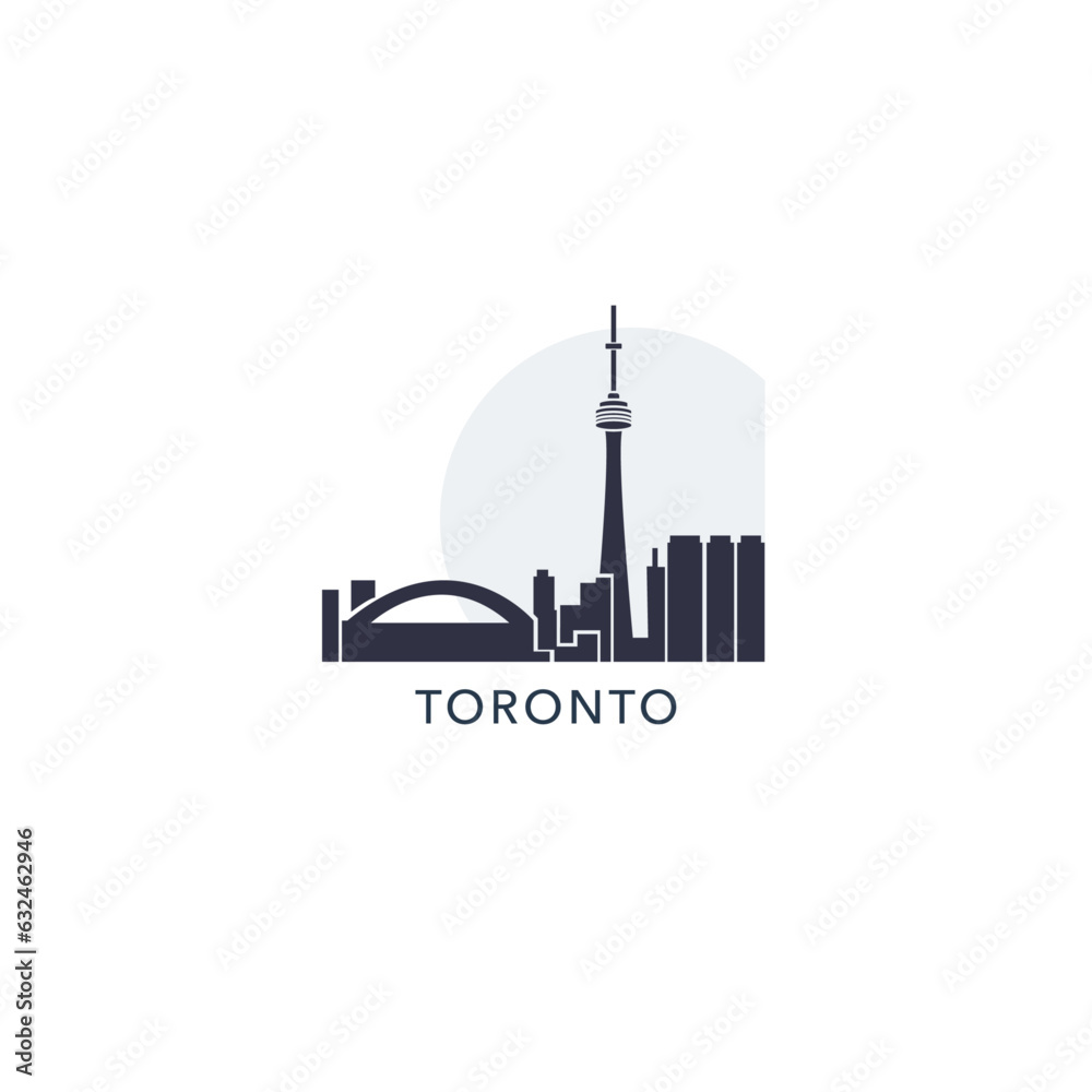 Canada Toronto cityscape skyline city panorama vector flat modern logo ...