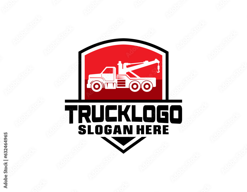 Towing truck service logo vector for transportation company. Heavy ...