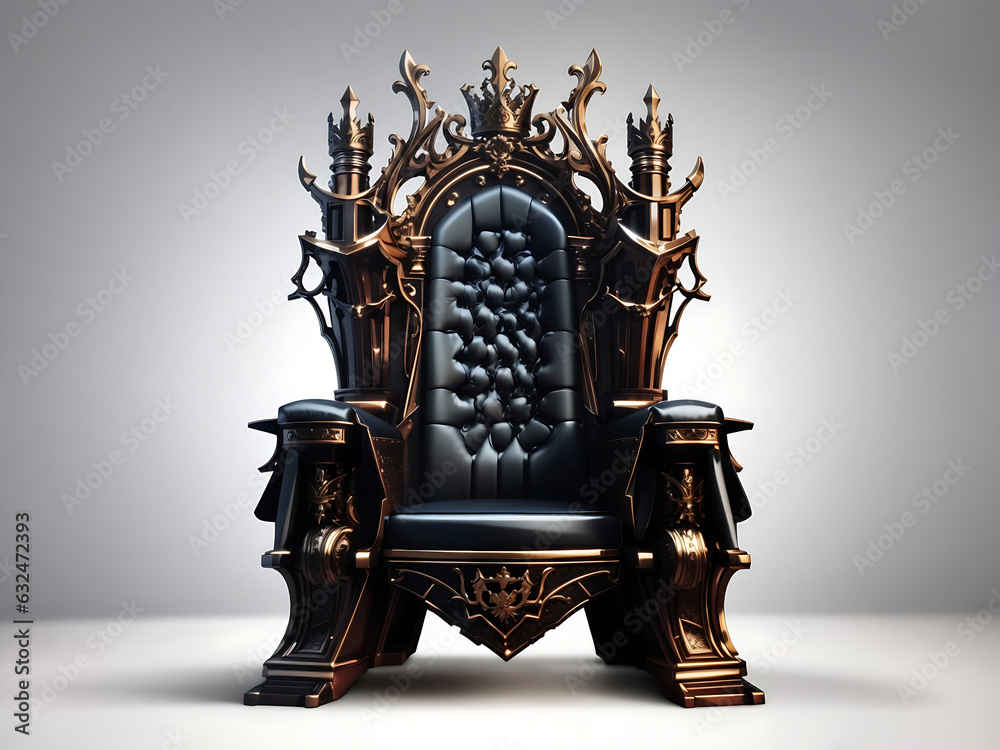 Royal throne isolated on transparent background. Dark gothic throne ...