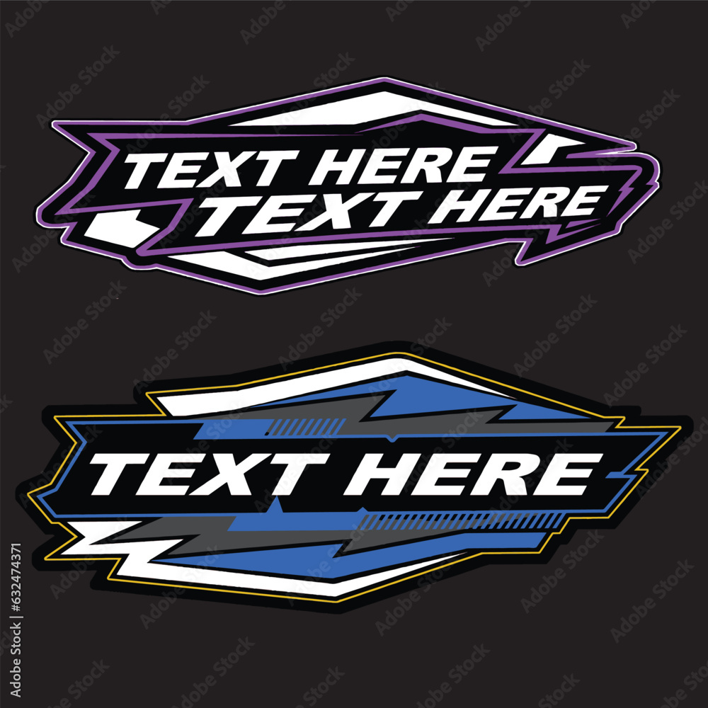 racing logo isolated in black background for business elements, screen ...