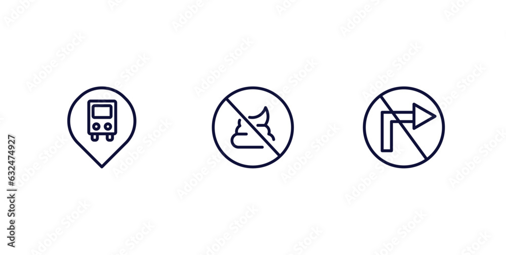 set of traffic signs thin line icons. traffic signs outline icons ...