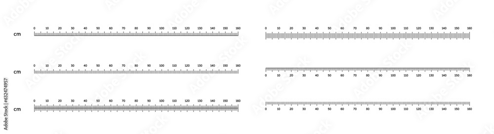 Photo & Art Print Measure scale, horizontal meter from 0 to 160 cm ...
