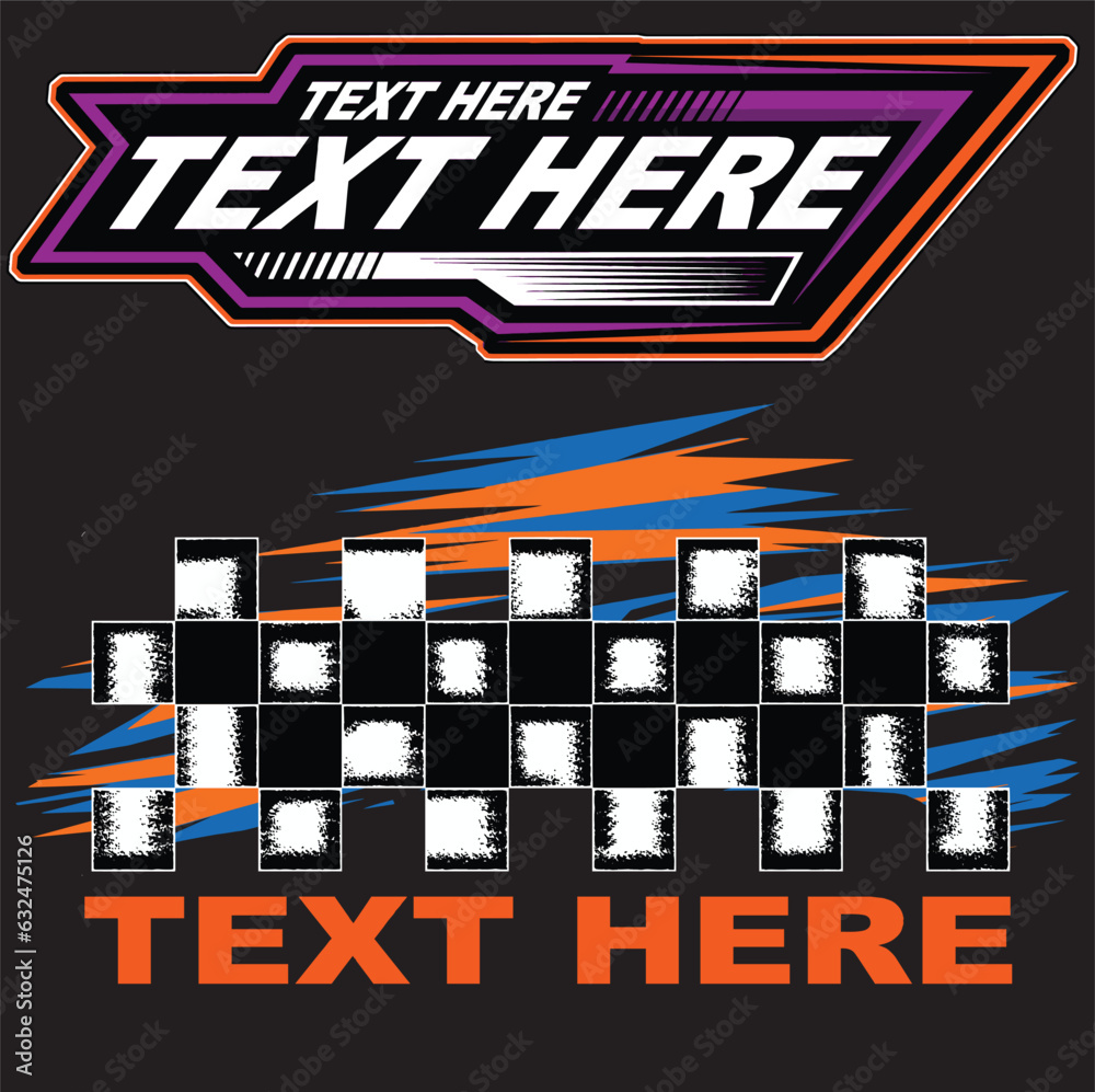 racing logo isolated in black background for business elements, screen ...