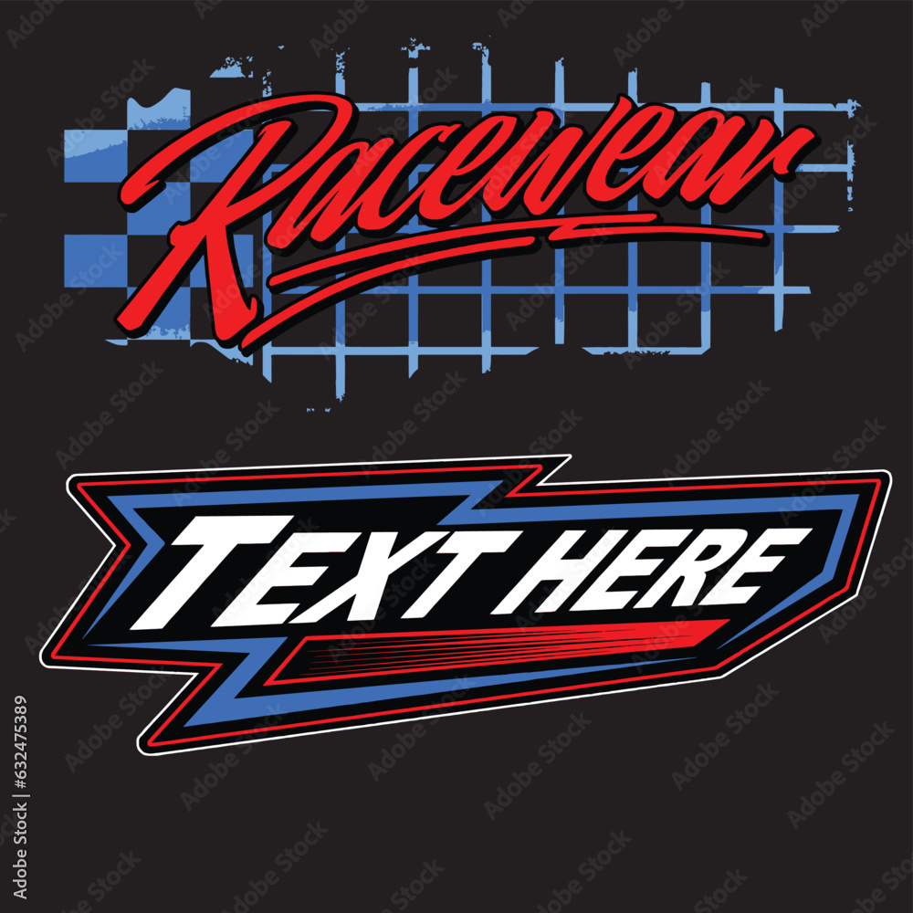 racing logo isolated in black background for business elements, screen ...