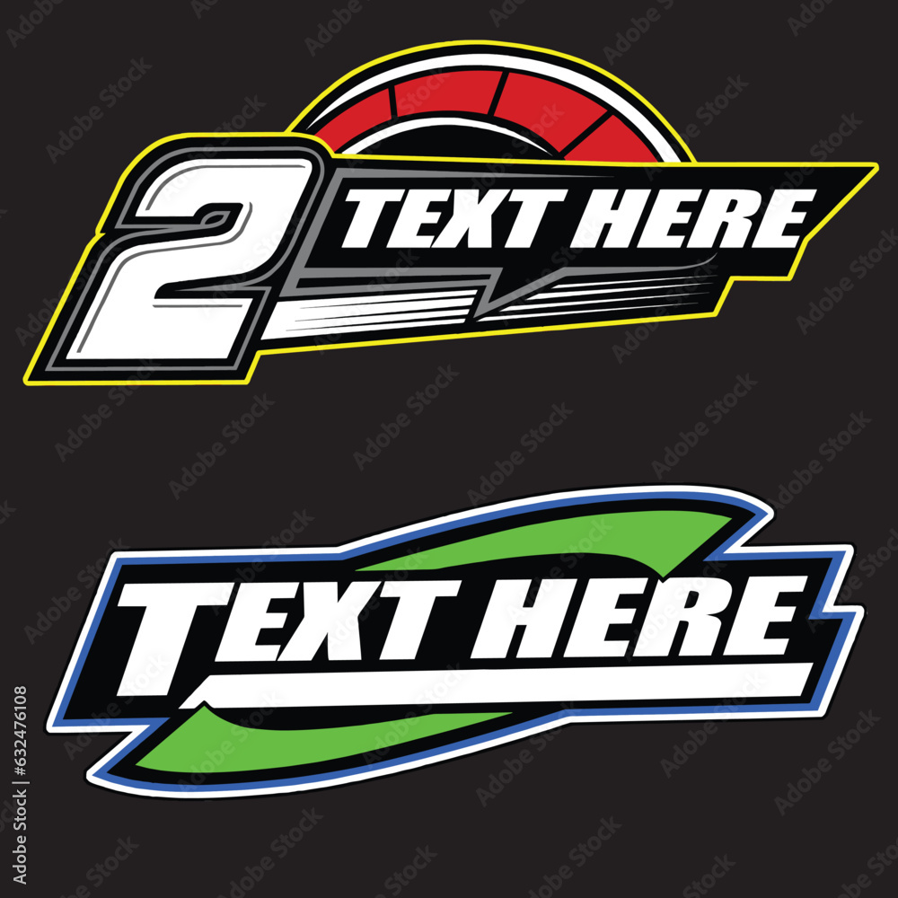 racing logo isolated in black background for business elements, screen ...