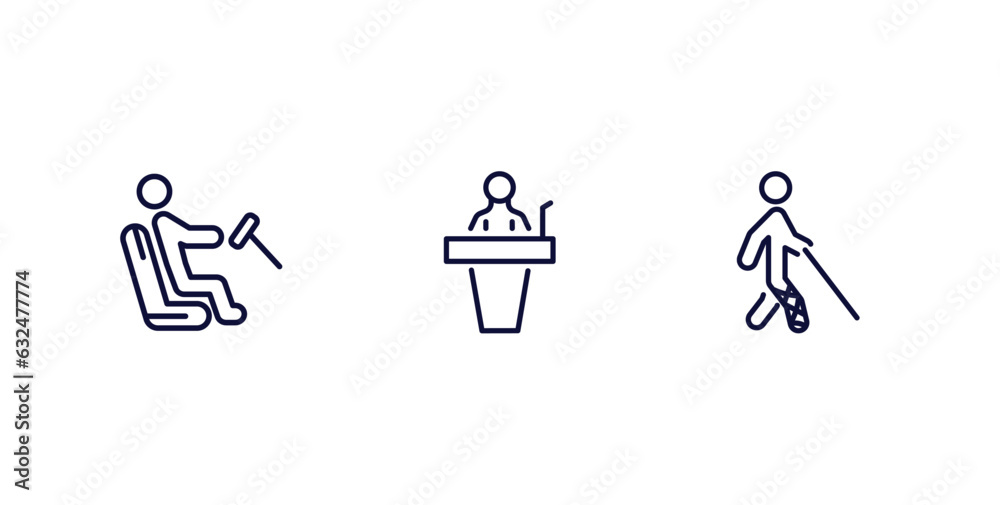 Set Of Behavior And Action Thin Line Icons Behavior And Action Outline Icons Included Man