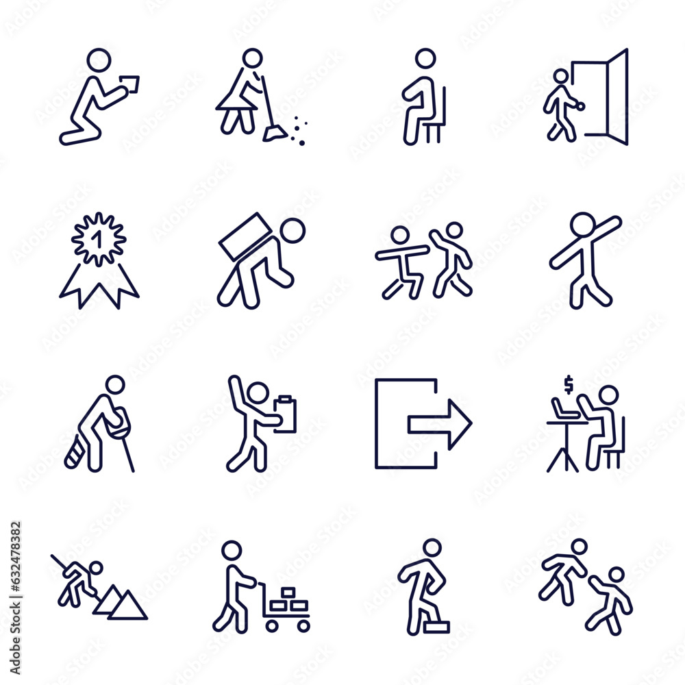 set of humans and behavior thin line icons. humans and behavior outline ...