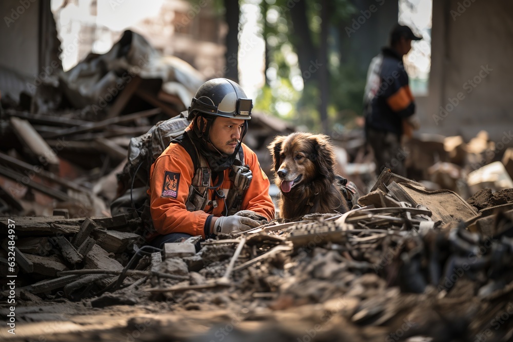 USAR (Urban Search and Rescue), along with their K9 search and rescue ...