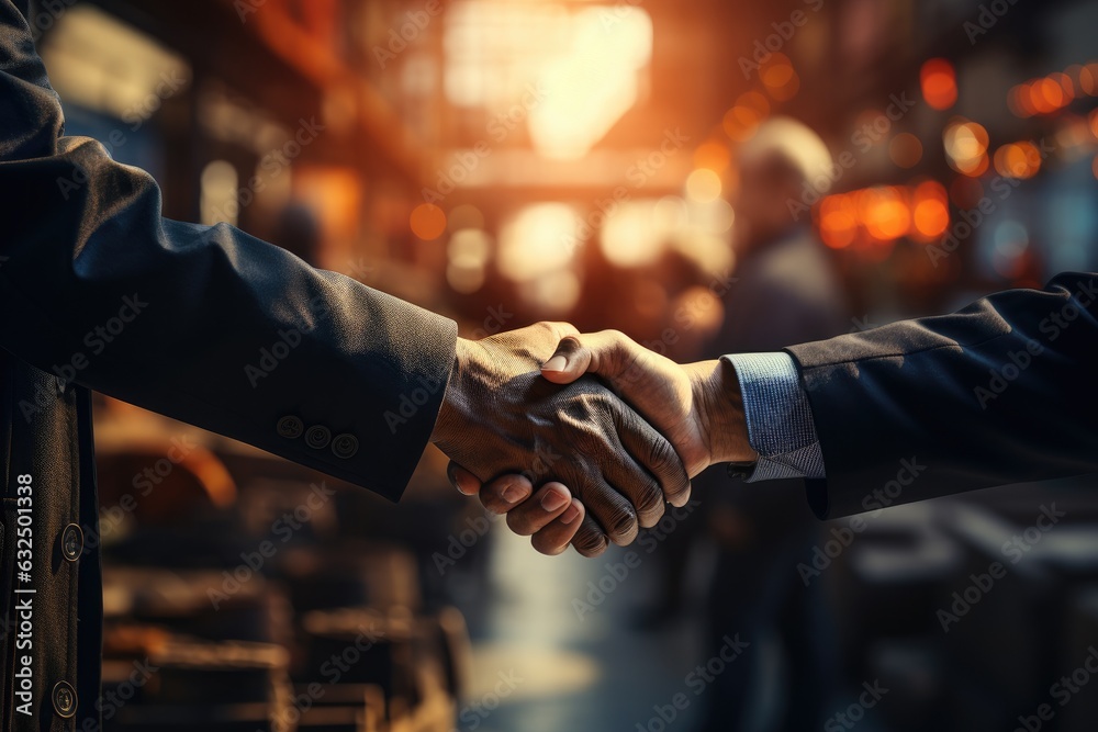 Partner handshake collaboration logistic background concept. Generative ...