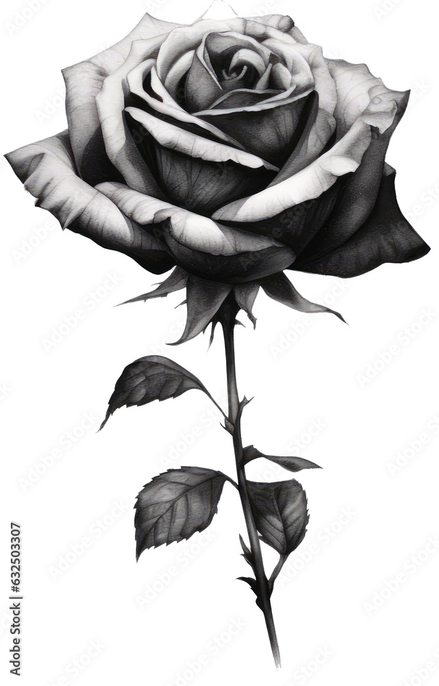 One black rose with transparent background. Generative AI 3 Stock ...