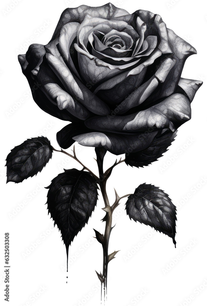 One black rose with transparent background. Generative AI 1 Stock ...