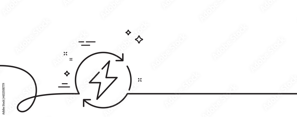 Renewable power line icon. Continuous one line with curl. Update ...