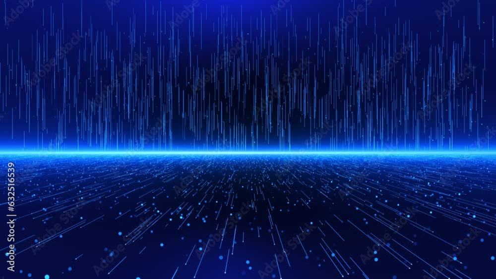 Big data. Futuristic cyber stream blue background. Cyber technology ...