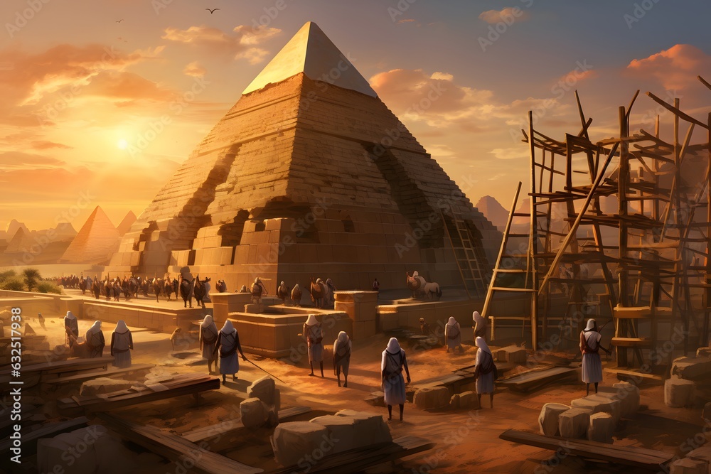 Ancient Egyptian workers building the pyramids. Stock Photo | Adobe Stock
