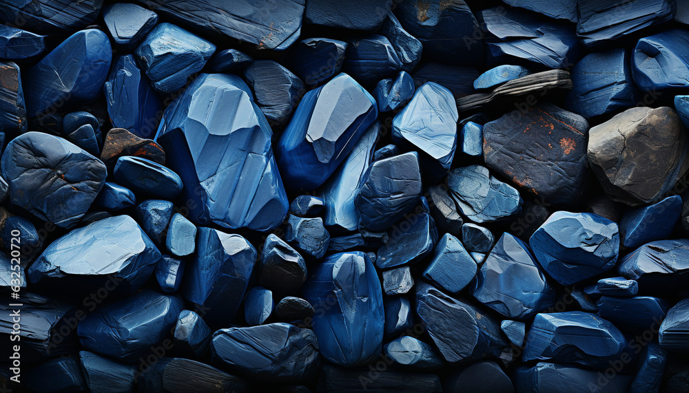 Blue Stone Texture Background in Black-Blue Stone Aesthetics ...