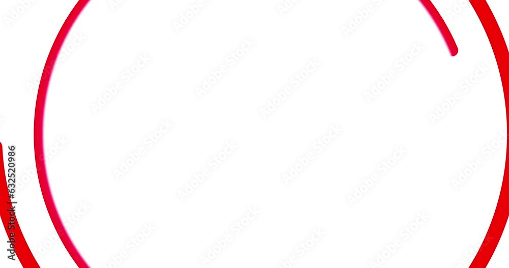 concentric circle strokes in rainbow colours growing over a white background. 4K loop animation ...