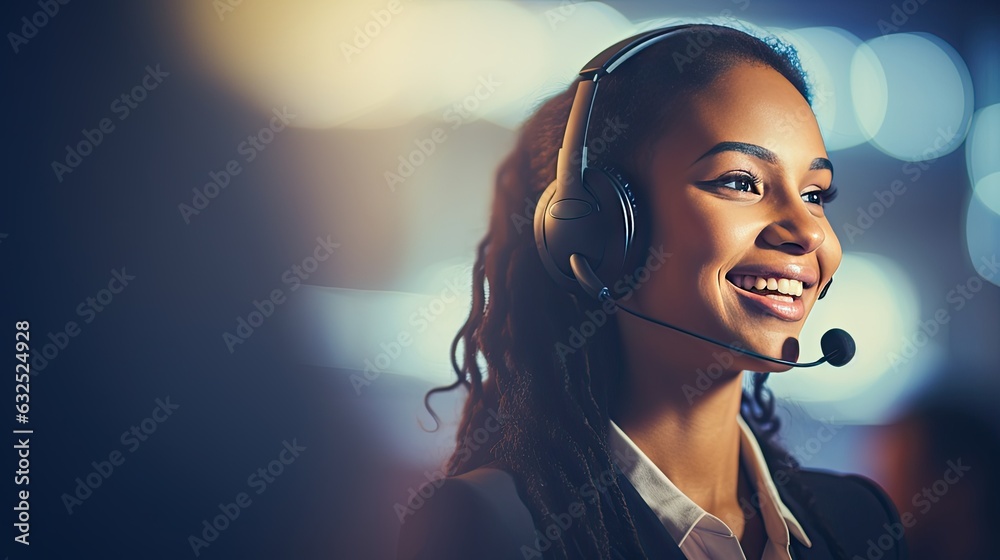 Thriving in her call center position, a successful woman delivers ...
