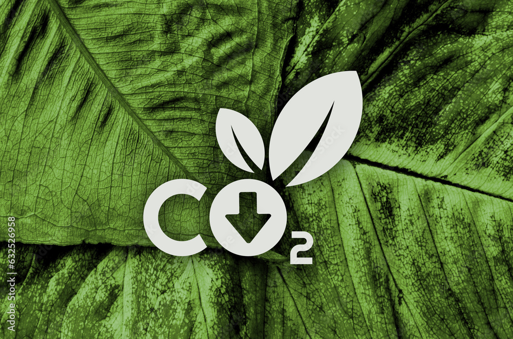 reducing CO2 emissions to stop climate change. green energy background ...