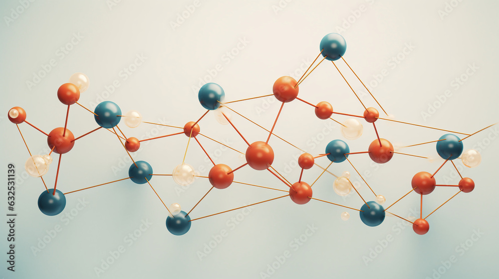 A minimalistic presentation of molecules connected in a geometric ...