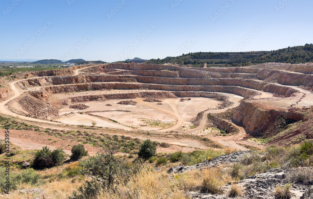 Open pit mining in Spain, Xilxes mountains. Chalk and Dolomite ...