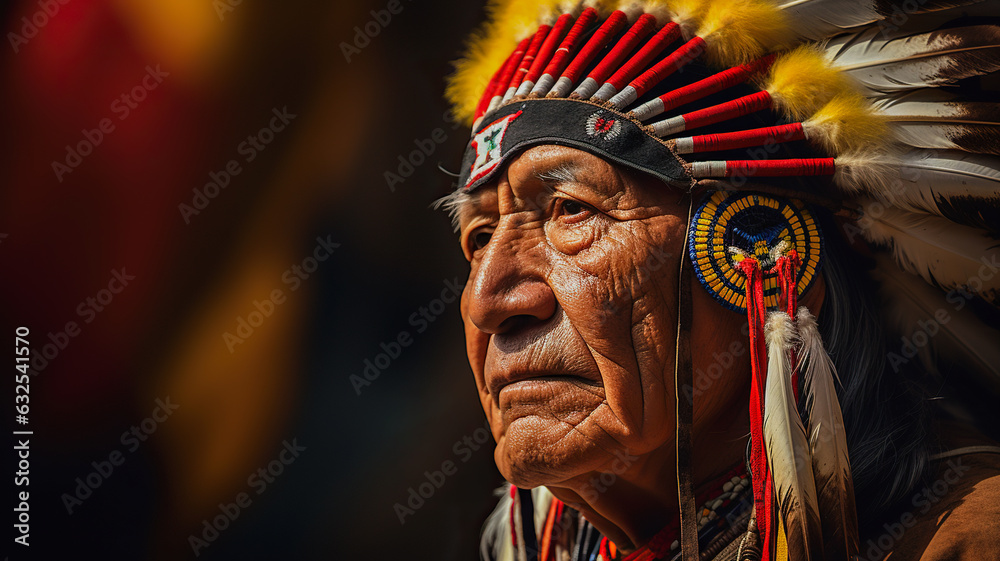 Old native american indian - indian headdress tribal chief feather hat ...