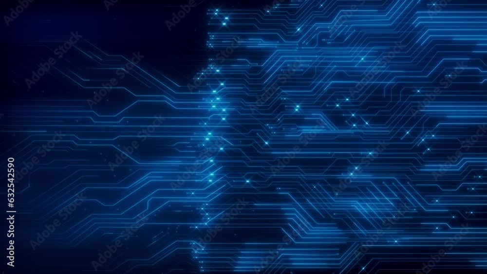 Futuristic motherboard circuit graphic 4K Loop animation background ...