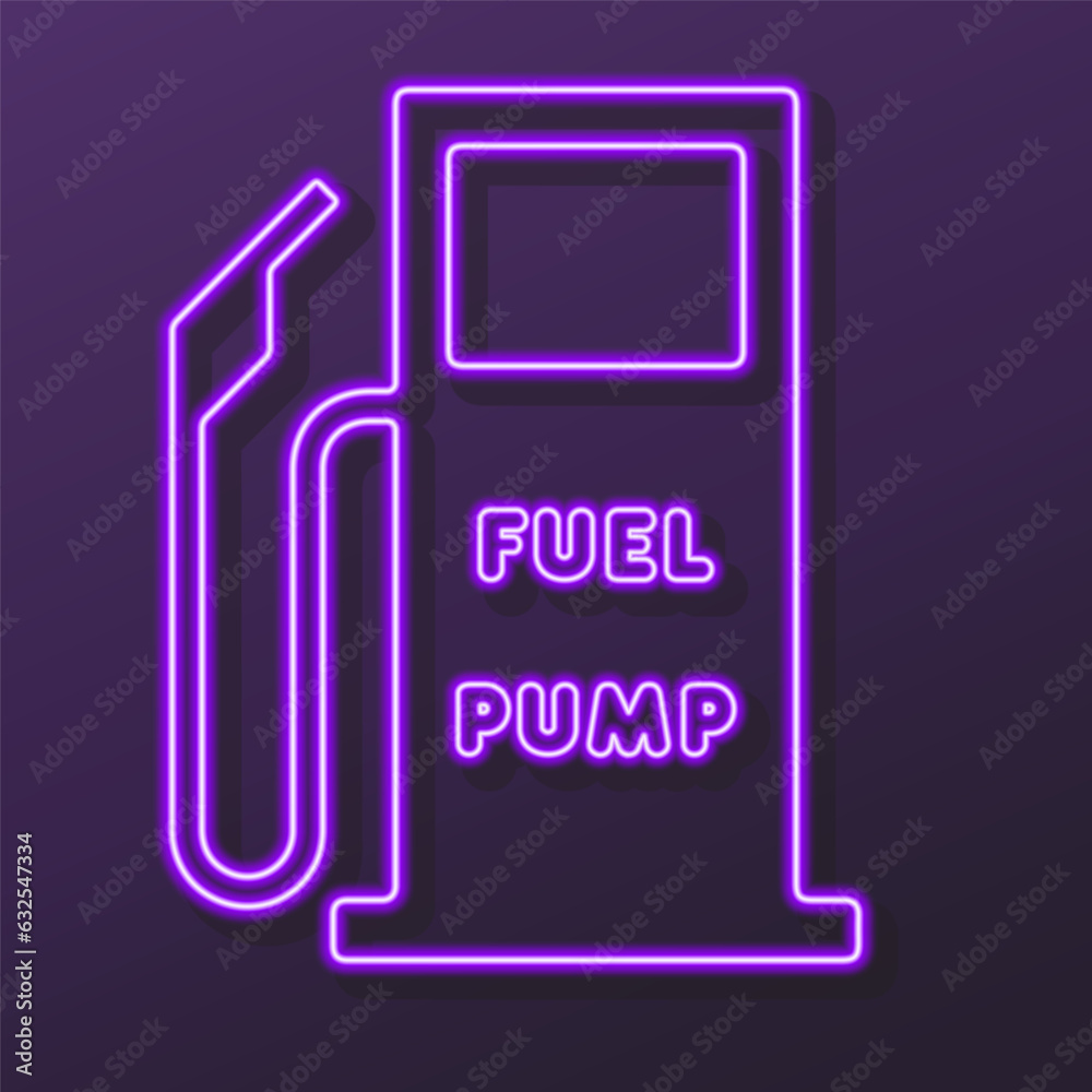 fuel pump neon sign, modern glowing banner design, colorful modern ...