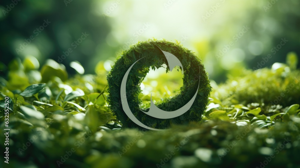 Circular economy icon on nature background in The concept circular ...