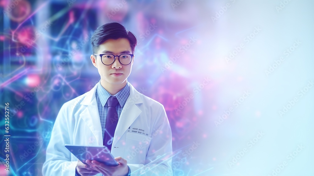 Generative AI : Asian chinese doctor video conference call online ...