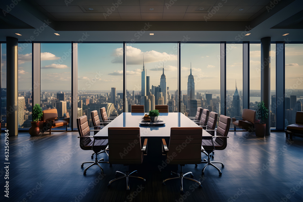 Executive Meeting. Conference Room in a High-Rise Office Tower Stock ...