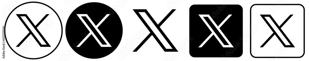 Twitter new logo png. Twitter X logo png. X app icon png Stock Vector ...