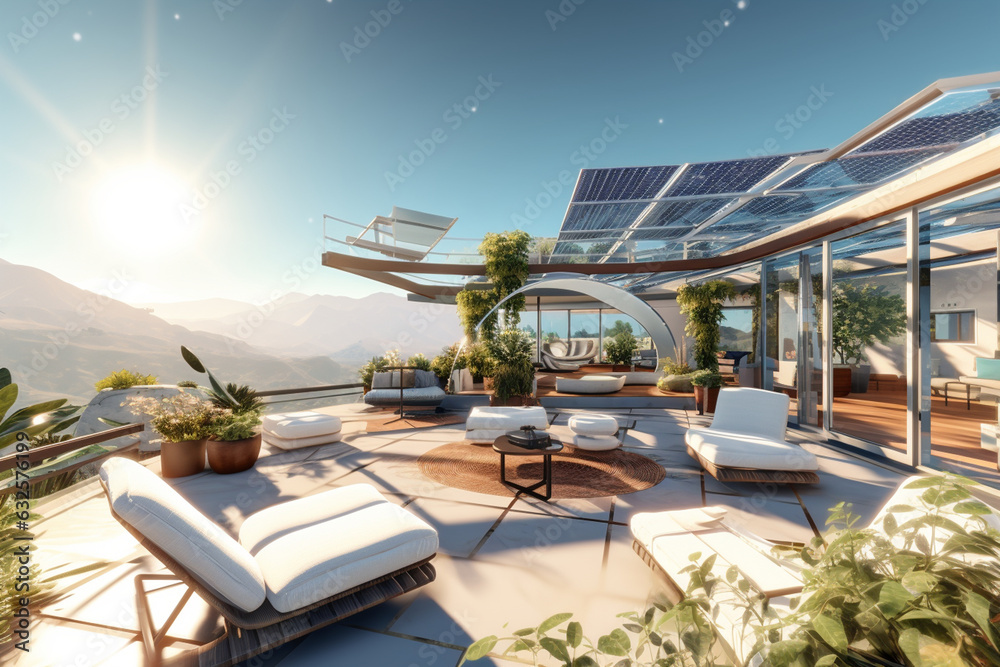 Create an immersive virtual reality tour of a solar-powered home, with ...