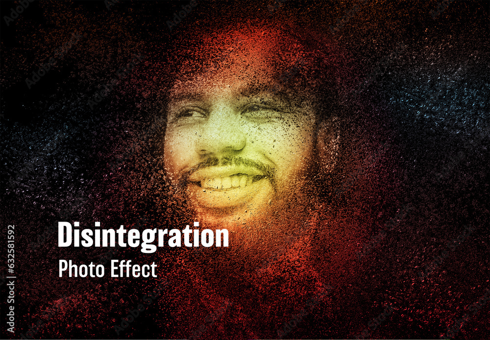 Disintegration Photo Effect Stock Template | Adobe Stock