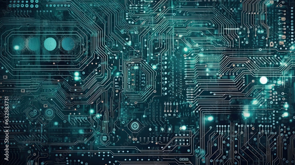 Computer Motherboard Background with intricate circuit patterns and ...