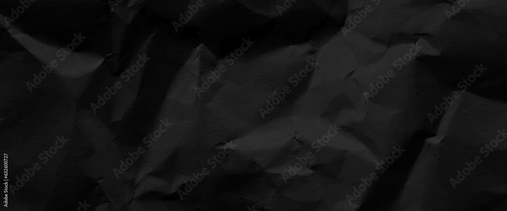 Black paper texture background, crumpled pattern, black crumpled paper ...