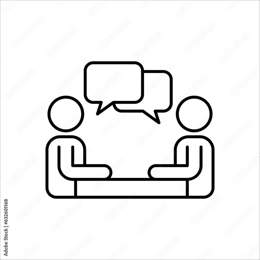 Brainstorming and teamwork icon. Business meeting. Debate team ...