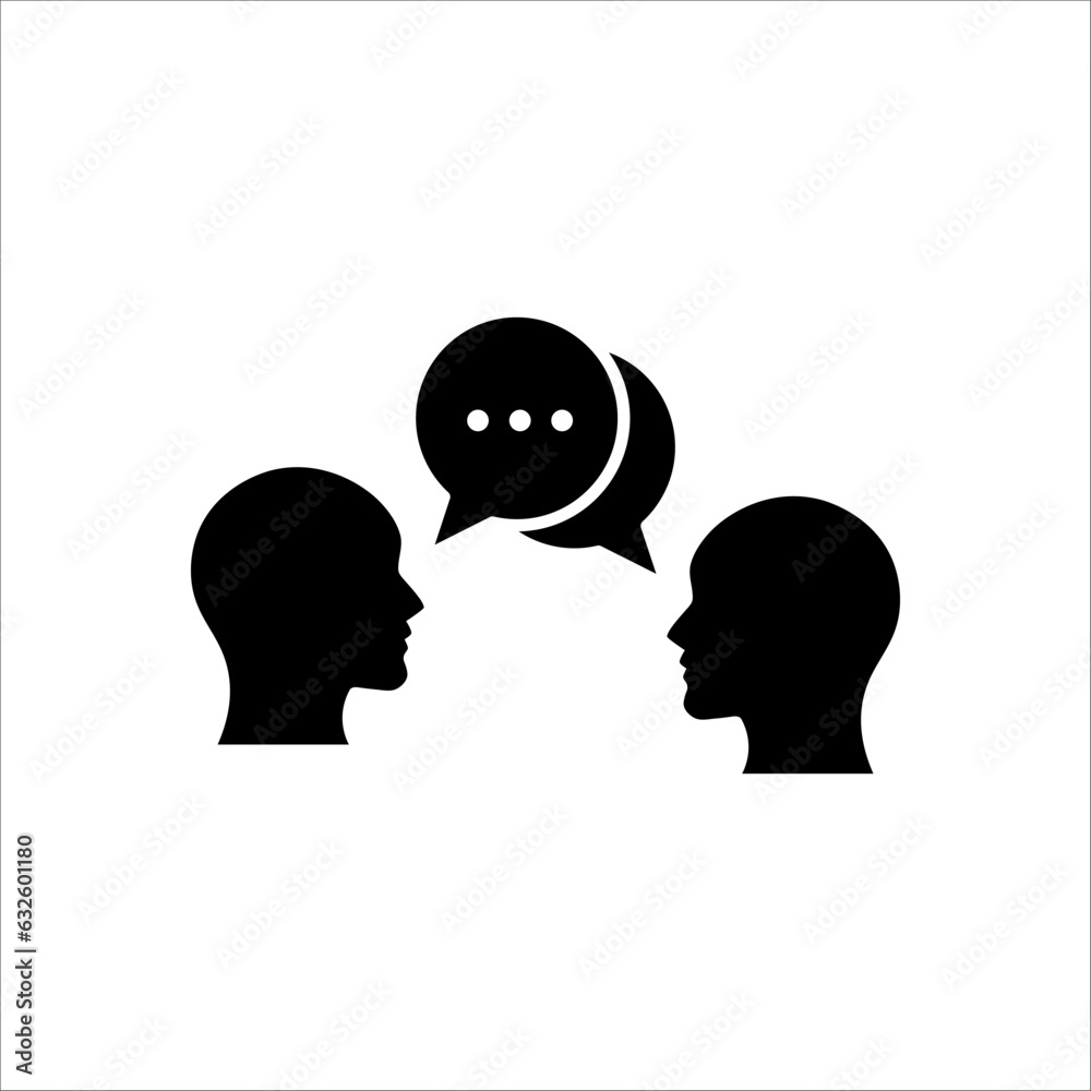 Brainstorming and teamwork icon. Business meeting. Debate team ...