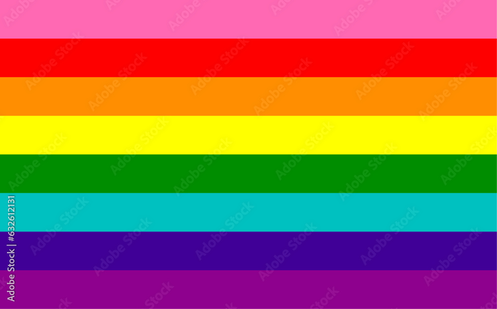 Rainbow pride flag eight-stripe version,LGBT pride flag vector ...