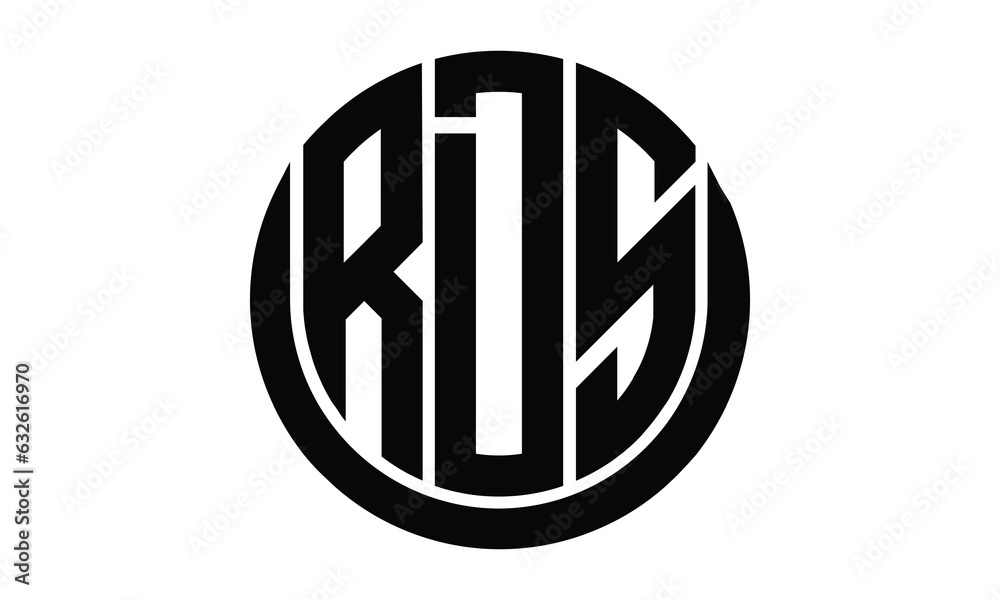 RDS shield in circle logo design vector template. lettermrk, wordmark ...