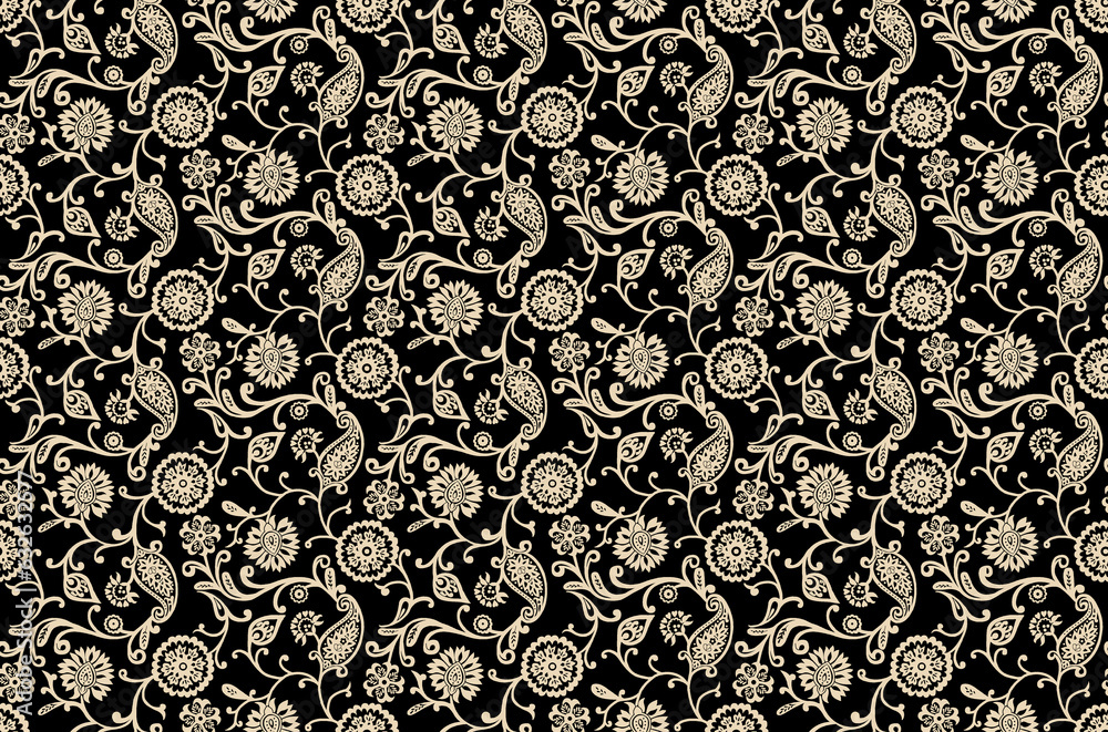Traditional seamless indian damask pattern. Seamless pattern with ...