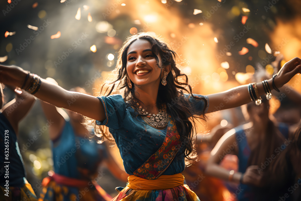 Radiance Rhythms: Diwali Dance Extravaganza ai generated art Stock ...