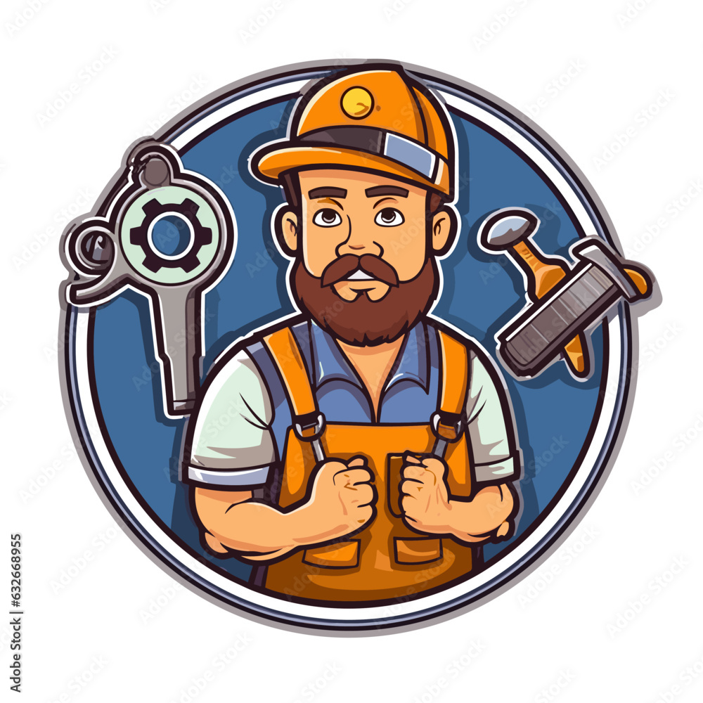 Car mechanic ready to help with car repairs. Service workshop and spare ...