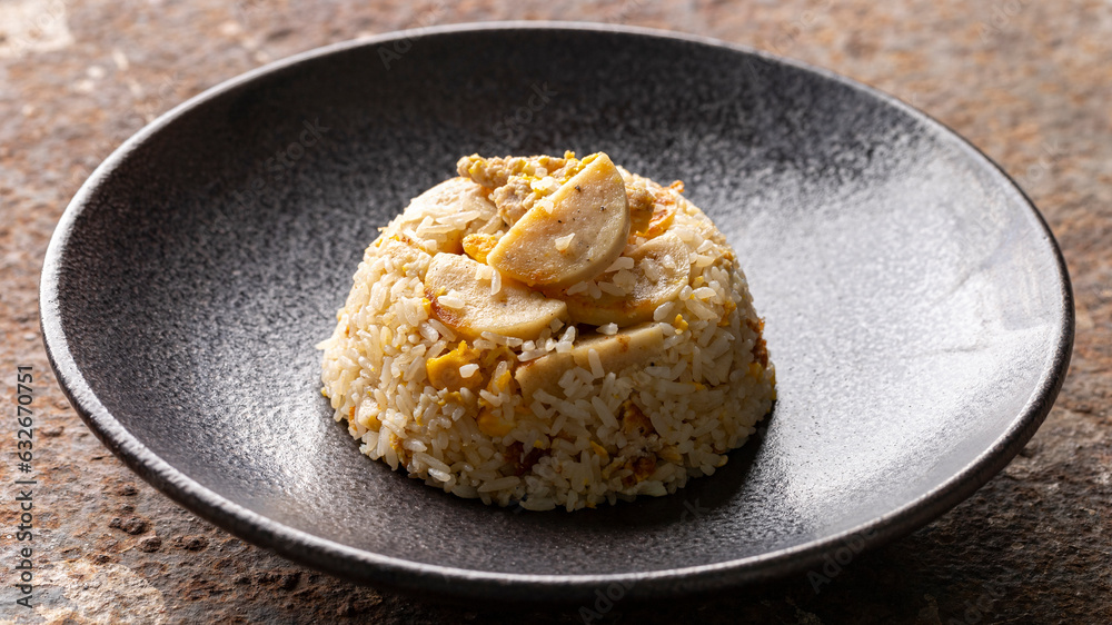 fried rice with Vietnamese white pork roll, pressed pork (Cha Lua, Gio ...