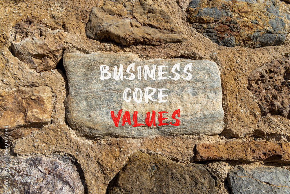 Foto Stock Business core values symbol. Concept words Business core ...