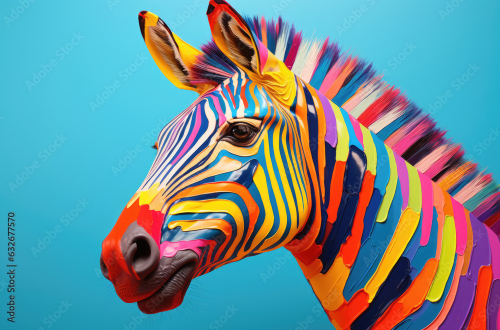 Futuristic Colored Zebra future of creative design with this AI ...