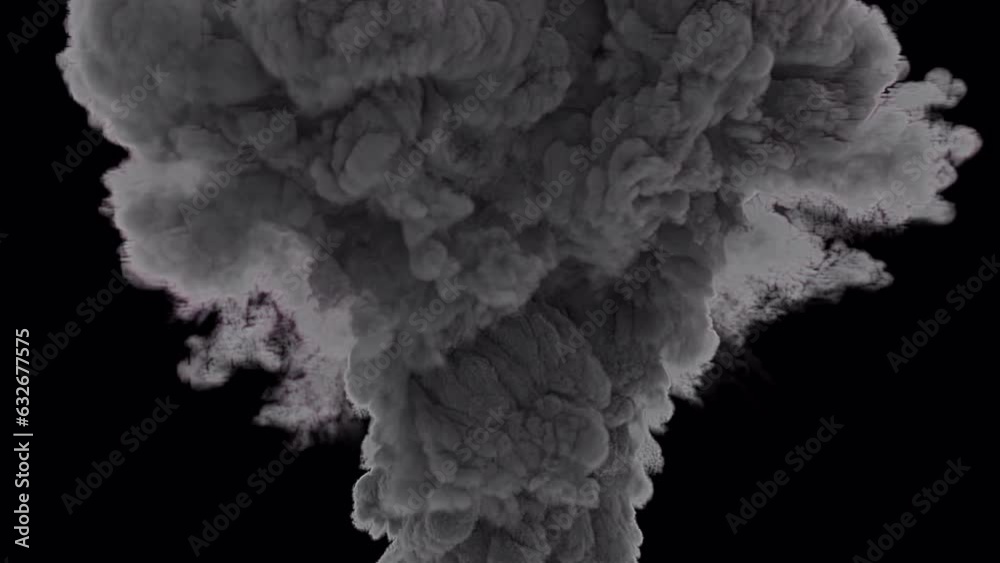 4K view of a Smoke Zooms into Focus with transparent background Stock ...