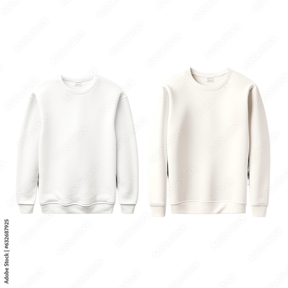 Blank white sweatshirt mockup, front and back view for design and ...