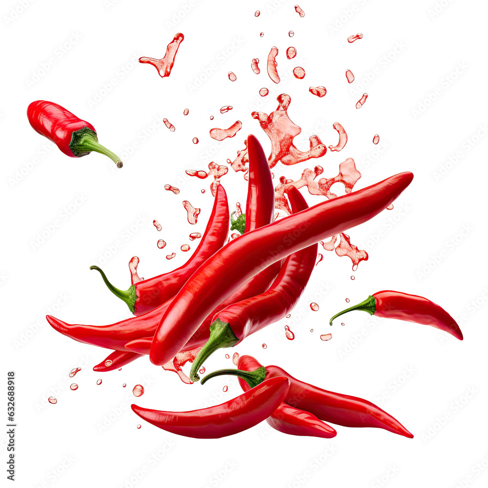 File with clipping paths shows fresh red chilli peppers and seeds ...