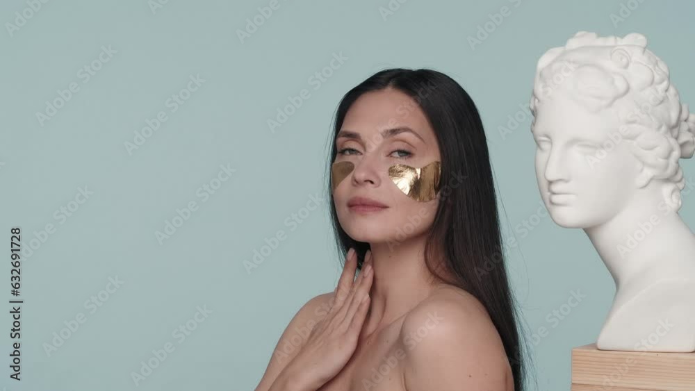 Portrait Of A Seminude Woman With Golden Patches Under Her Eyes On A